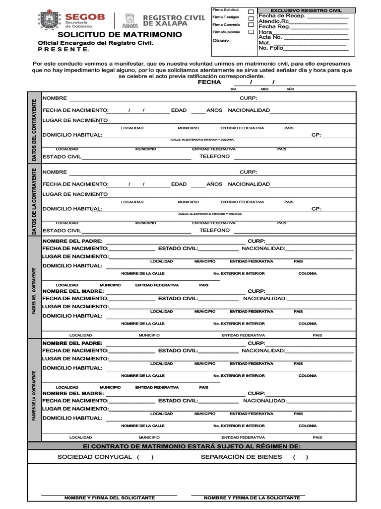 Solicitud Matrimonio 2021-v2 | PDF | Matrimonio | Instituciones sociales