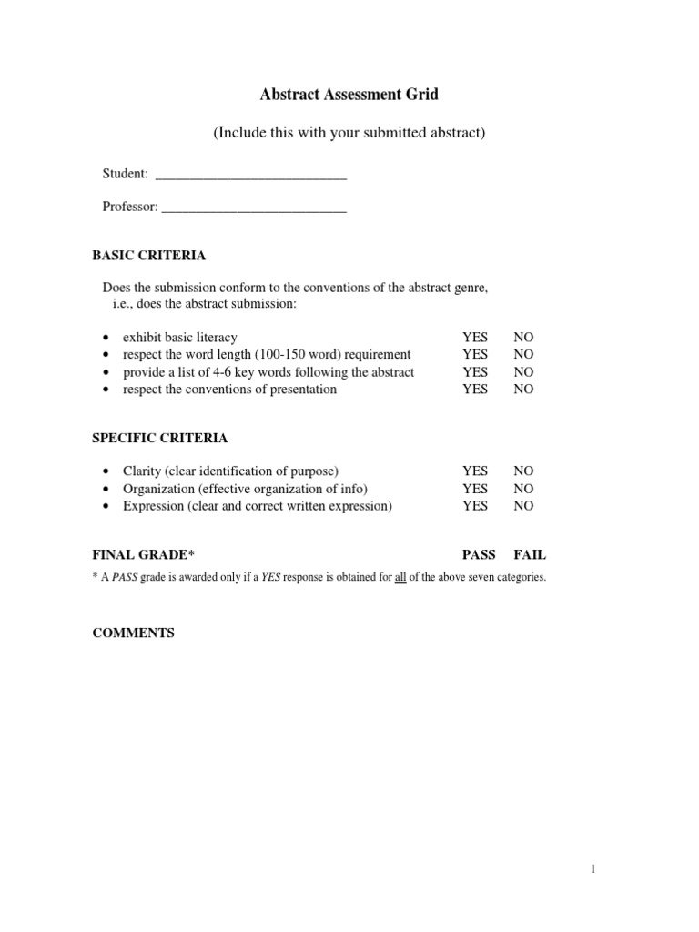 Abstract Assessment Examples