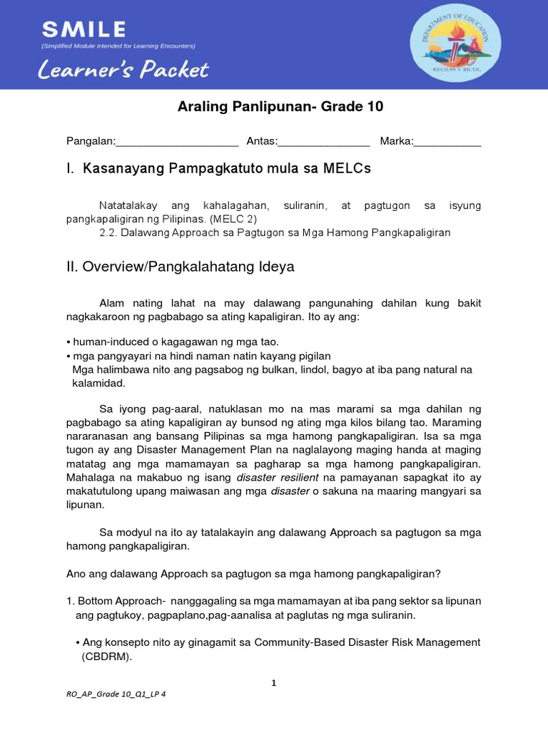 Ap10 Melc2 LP4 Q1 | PDF