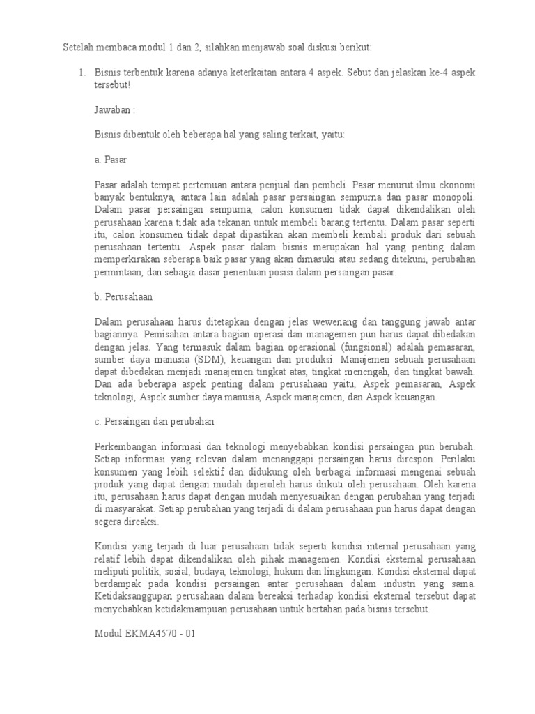 EKMA 4570 Sesi 1 | PDF | Karier & Perkembangan | Bisnis