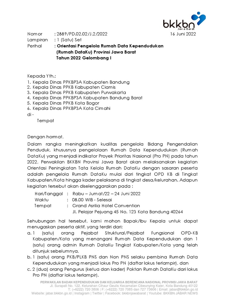 2889 - Surat Orientasi RDK 2022 | PDF