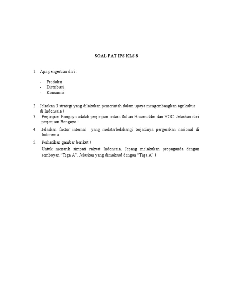 Soal Pat Ips KLS 8 | PDF
