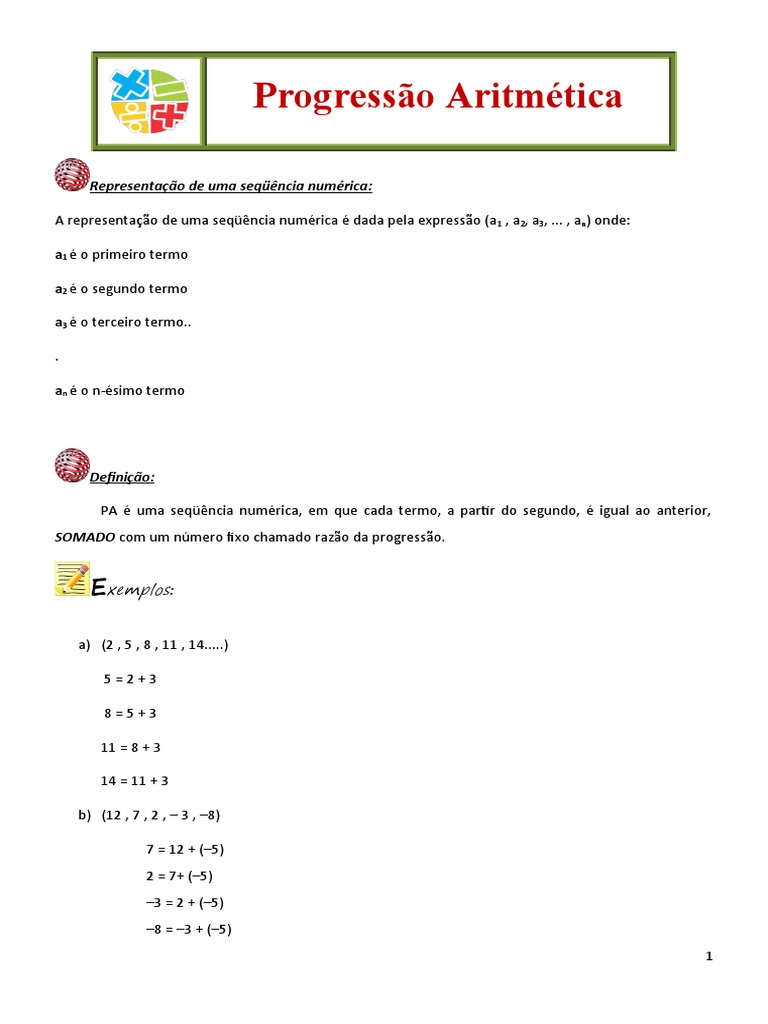 Progressão Aritmética: Conceitos Fundamentais e Resolução de Exercícios ...