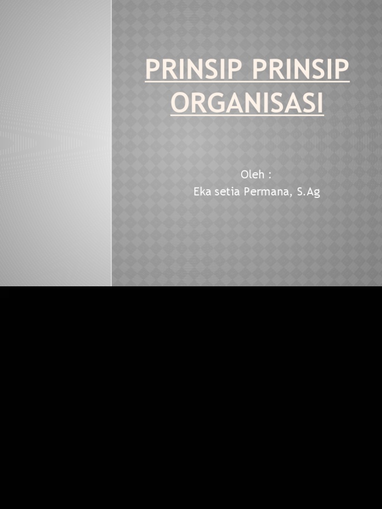 Prinsip-Prinsip Organisasi Efektif | PDF