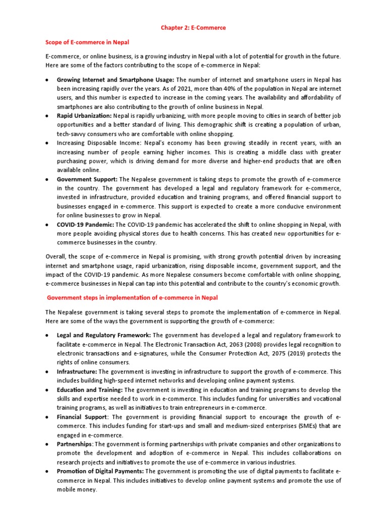 Chapter 2 E-Commerce | Download Free PDF | E Commerce | Online Shopping