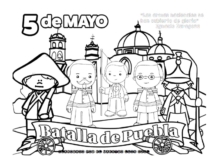 La Batalla de Puebla - Material para Colorear | PDF