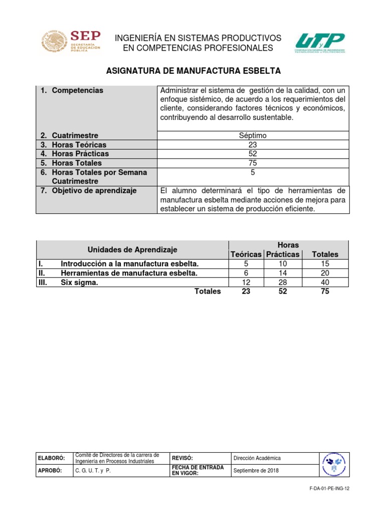 UNIDADES Manufactura Esbelta | PDF | Lean Manufacturing | Estadísticas
