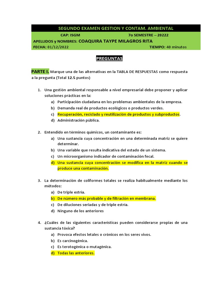 Evaluacion de Gca | Descargar gratis PDF | Entorno natural | Residuos