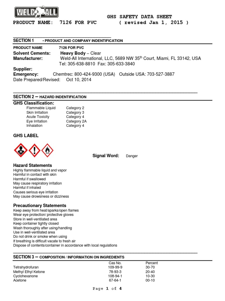 7126SDS | PDF | Personal Protective Equipment | Toxicity