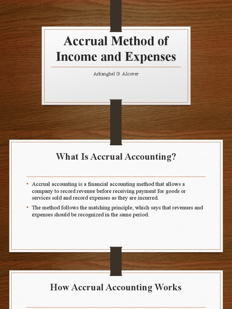 Accrual Method of Income and Expenses | PDF