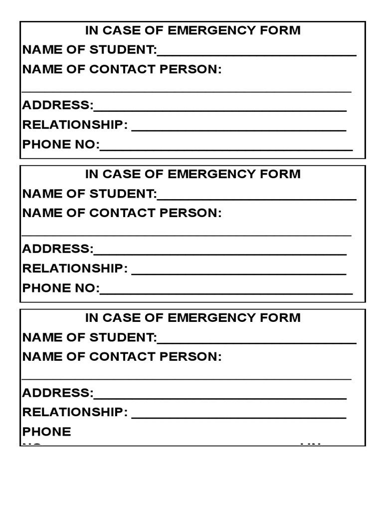 In Case of Emergency | PDF