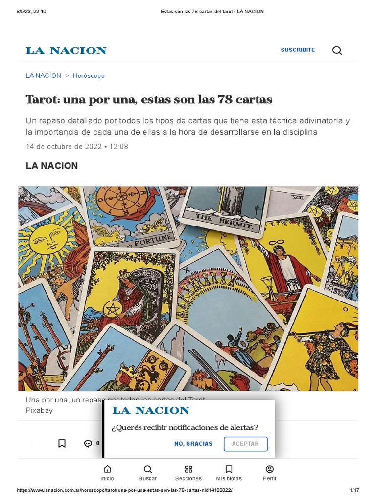 Estas Son Las 78 Cartas Del Tarot - LA NACION | PDF | Tarot | Arcanos ...