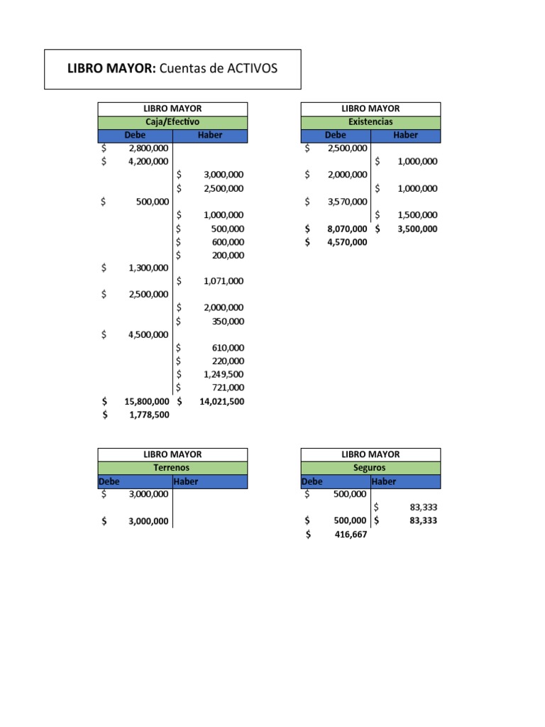 Libro Mayor y Balance General FINAL FINAL | PDF | Corporaciones | Hoja ...