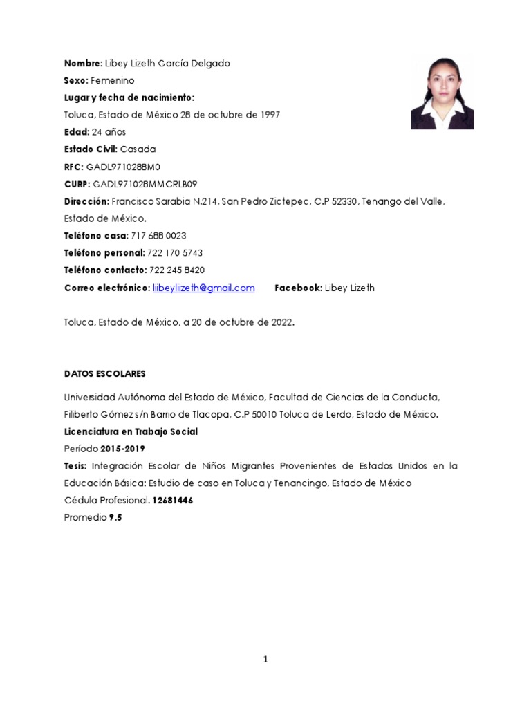 Curriculum T.S Libey García PDF | PDF | México