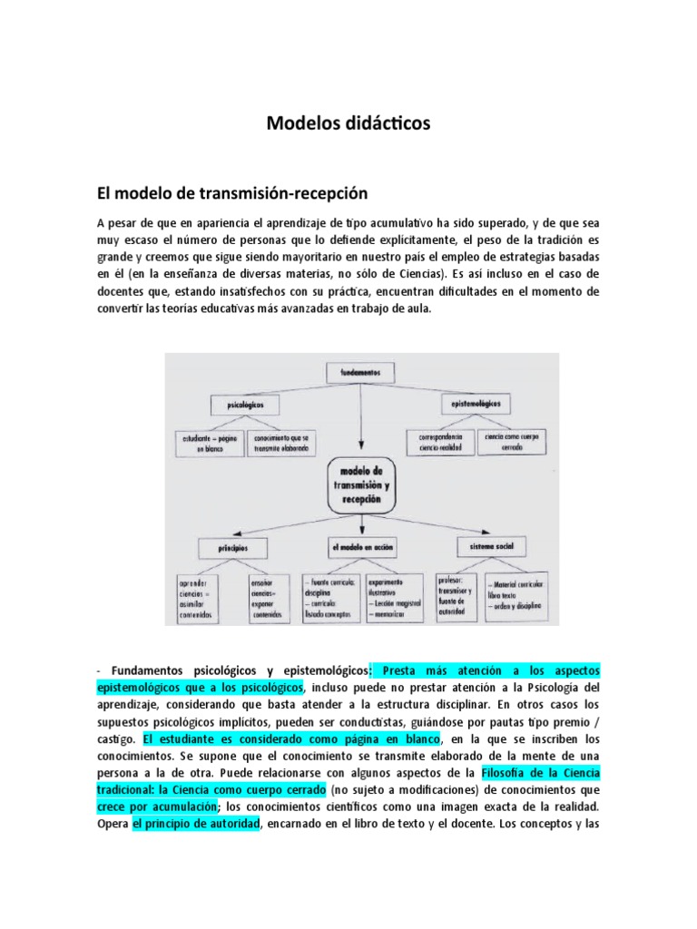 Modelos Didácticos María Pilar Jimenez | PDF | Enseñando | Aprendizaje
