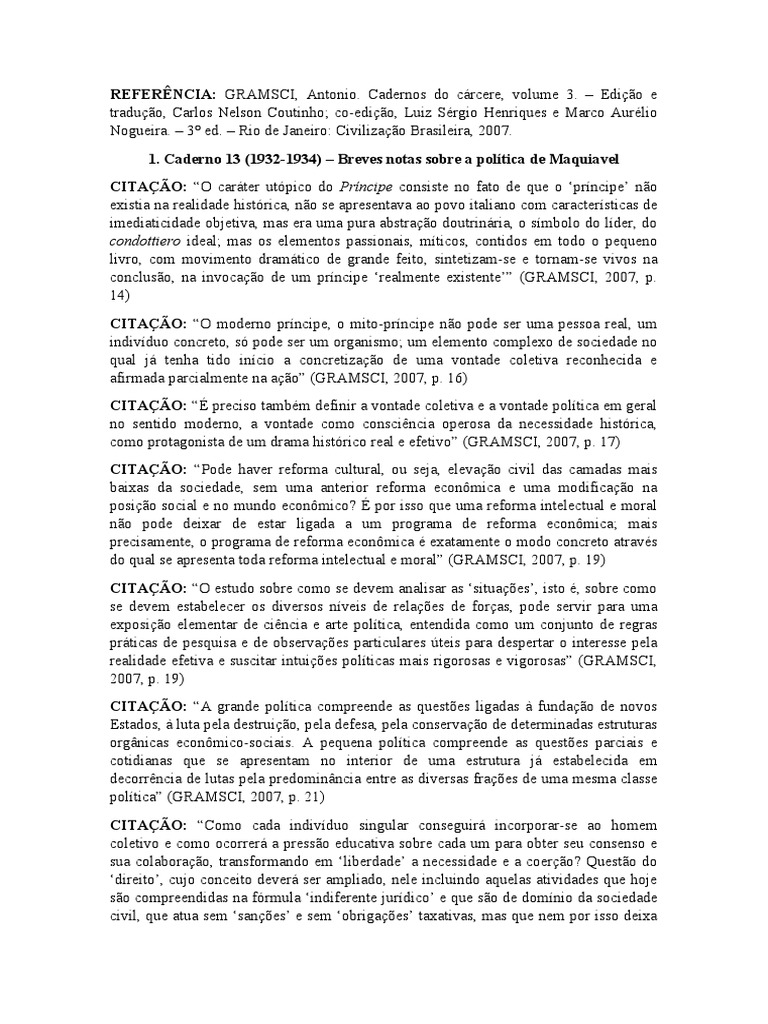 Gramsci Antonio Cadernos Do Cárcere Vol 3 Pdf Antonio Gramsci