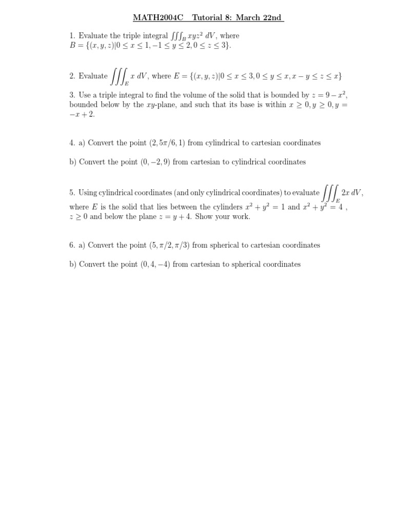 Tutorial 8 Multivariable Math Pdf