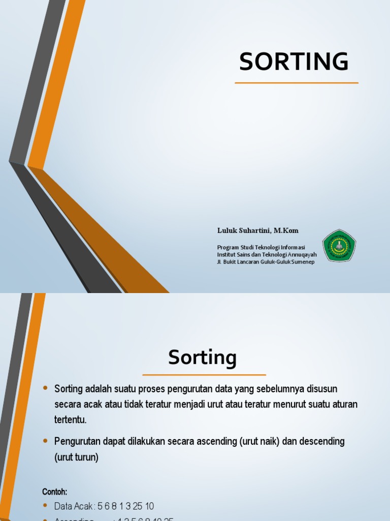 Pertemuan 3 Sorting | PDF