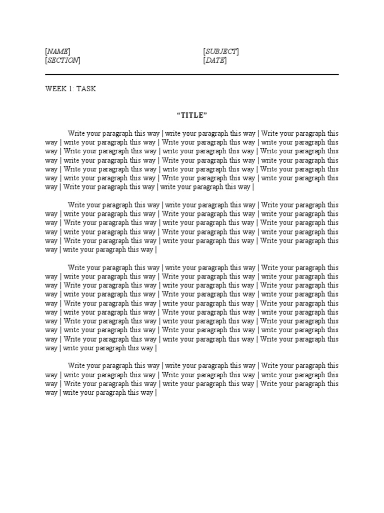 Writing Task - Sample Template | PDF | Text | Typography