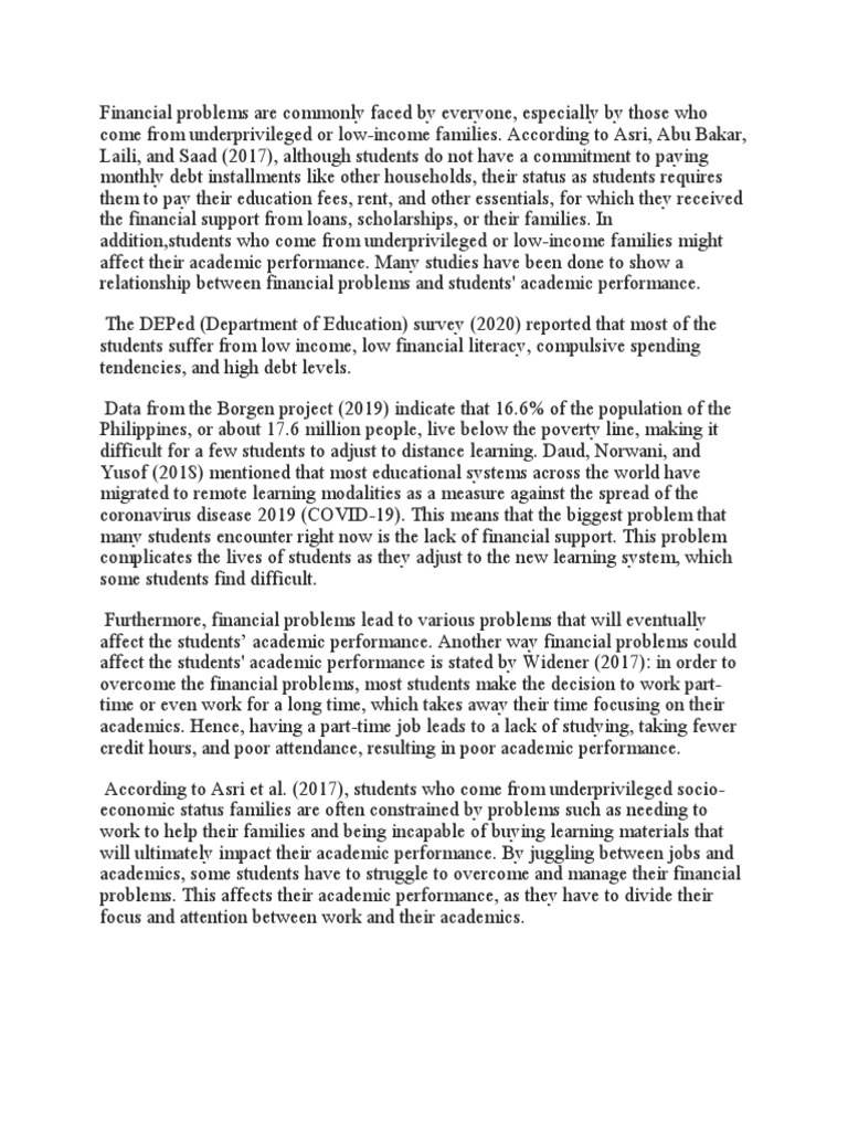 Financial Problems Are Commonly Faced by Everyone | PDF | Poverty ...