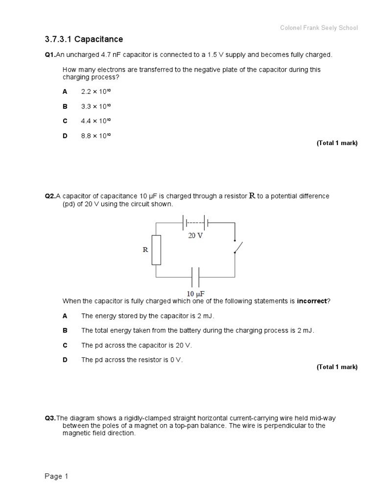 3 7 3 1-Capacitance | PDF | Capacitor | Capacitance