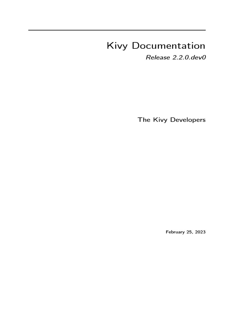 Kivy | PDF | Command Line Interface | Python (Programming Language)