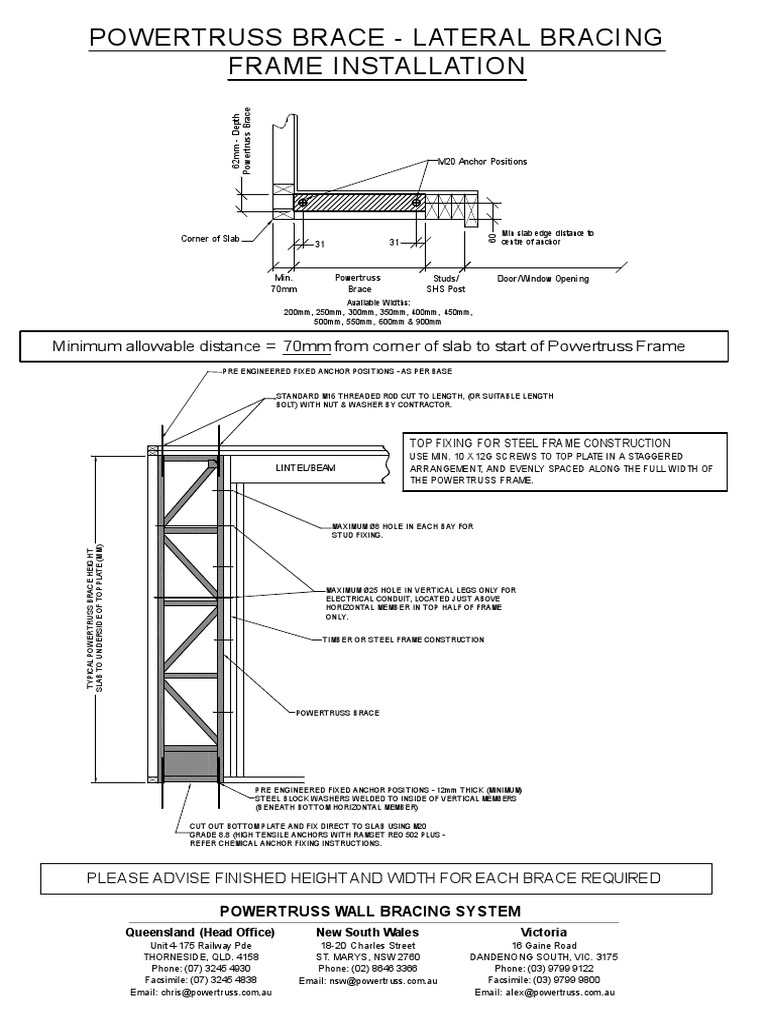 Powertruss Brace Installation Guide | PDF | Framing (Construction ...