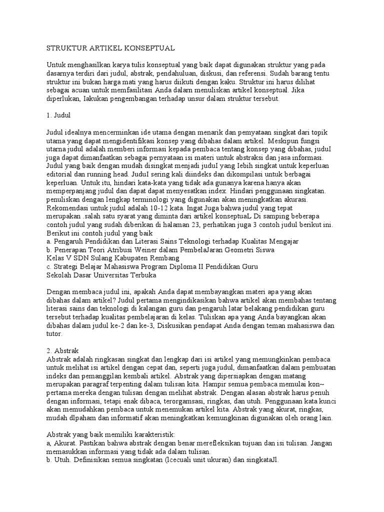 STRUKTUR ARTIKEL KONSEPTUAL | PDF