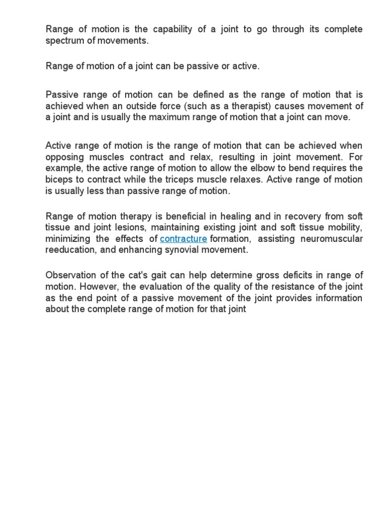Range of Motion | PDF