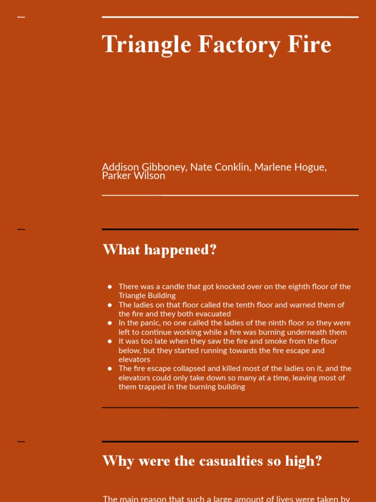 Triangle Factory Fire: Safety Reform Impact | PDF