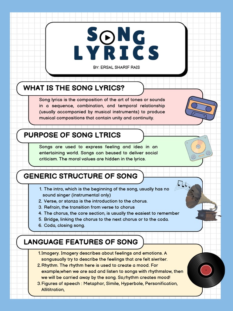 Song Lyrics PDF | PDF | Language Arts & Discipline | Poetry