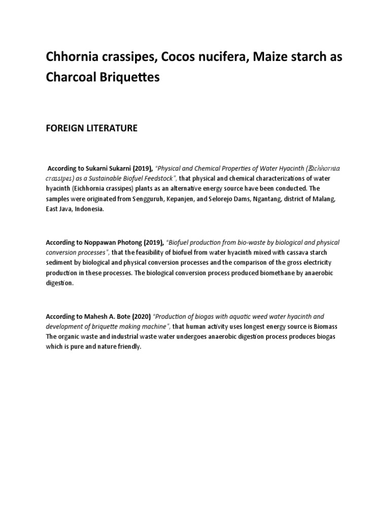 John Lester Galindez RRL in Capstone 12-Exodus | PDF | Water | Biomass