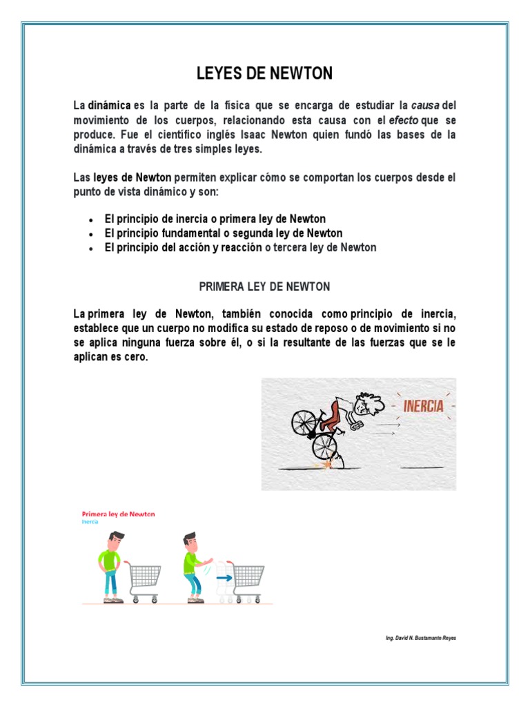Las tres leyes fundamentales de la dinámica de Isaac Newton | PDF | Las ...