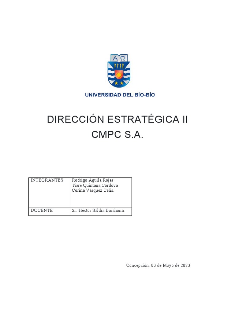 Dirección Esrategica / CMPC Parte 1 | PDF | Negocios