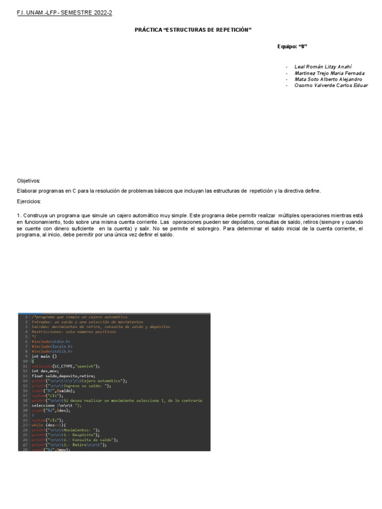 P8 FDP Ejercicios Practica Repeticion 2022-2 PDF | PDF | Lenguaje de programación | Temperatura