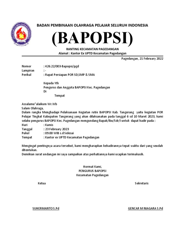 BADAN PEMBINAAN OLAHRAGA PELAJAR SELURUH INDONESI NEW | PDF