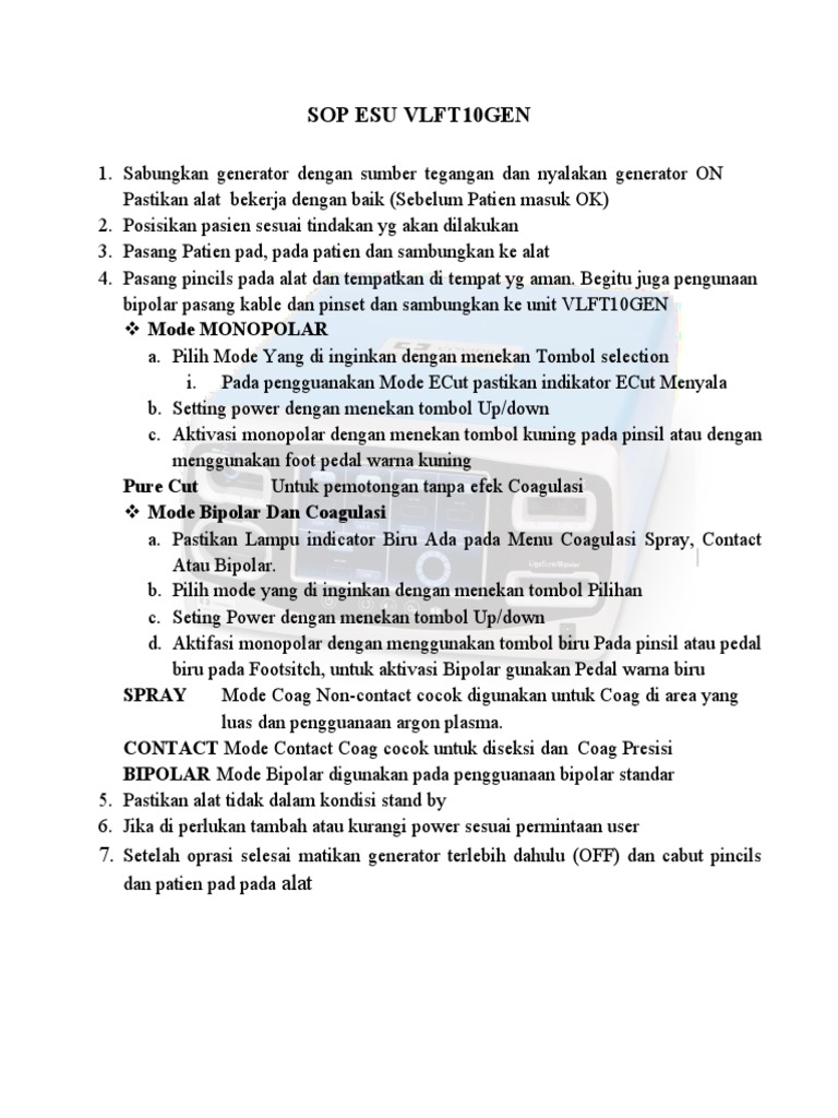 Prosedur Penggunaan VLFT10GEN | PDF