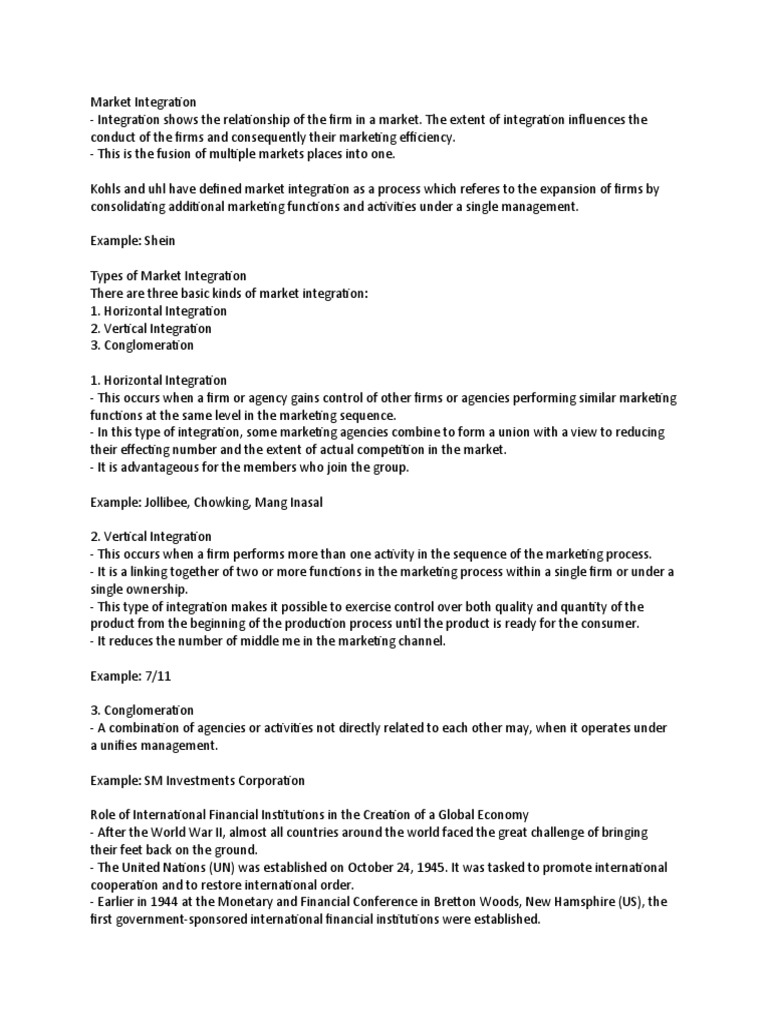 Market Integration KEYPOINTS - CW1 | PDF | Market (Economics) | African Development Bank