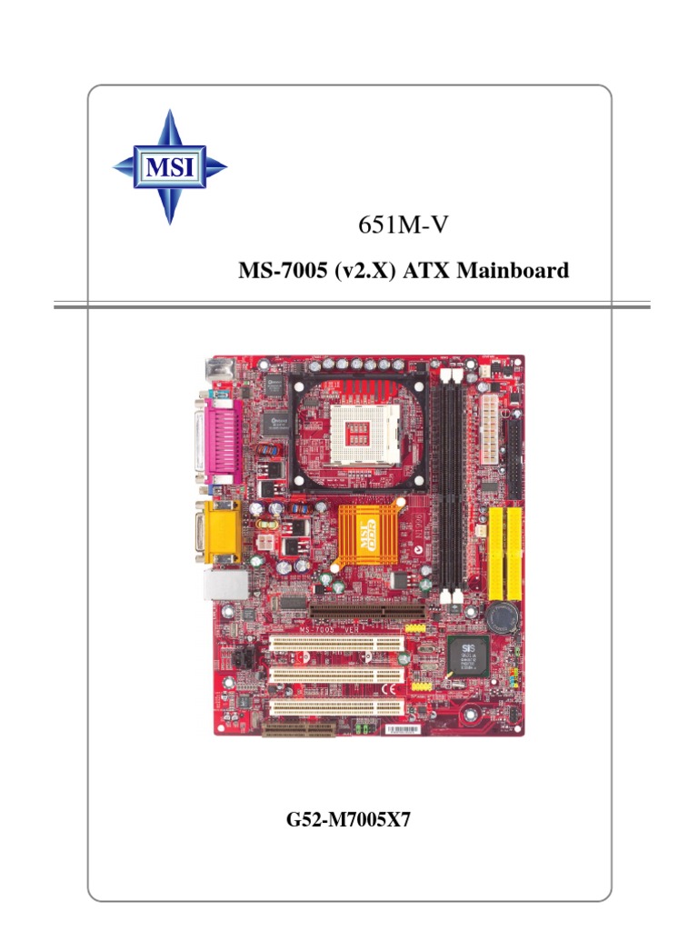 MS 7005 (v.2.X) | PDF | Bios | Usb