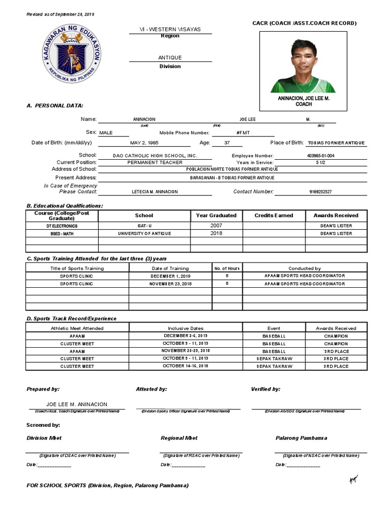 Profile of a Dedicated Coach: Analyzing the Accomplishments and ...