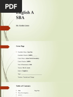 English SBA Reflections Overview | PDF