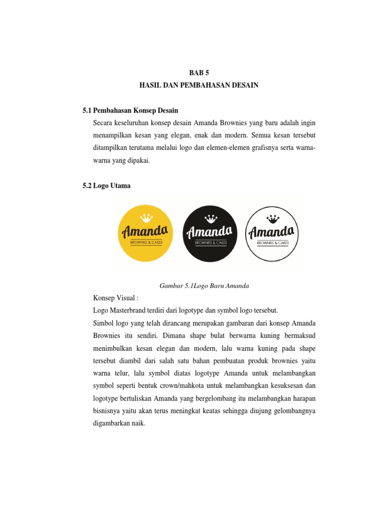 Desain Logo dan Kemasan Amanda Brownies | PDF