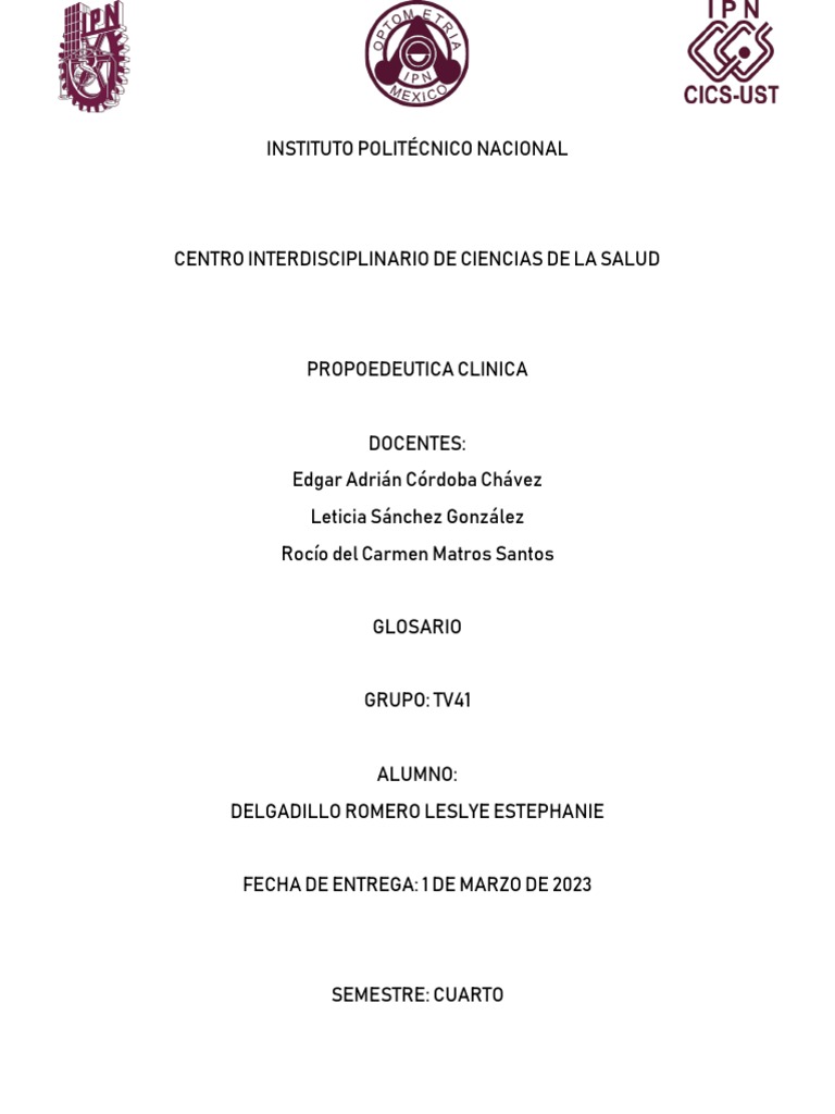 Glosario de Términos Clínicos IPN | PDF | Ojo humano | Córnea