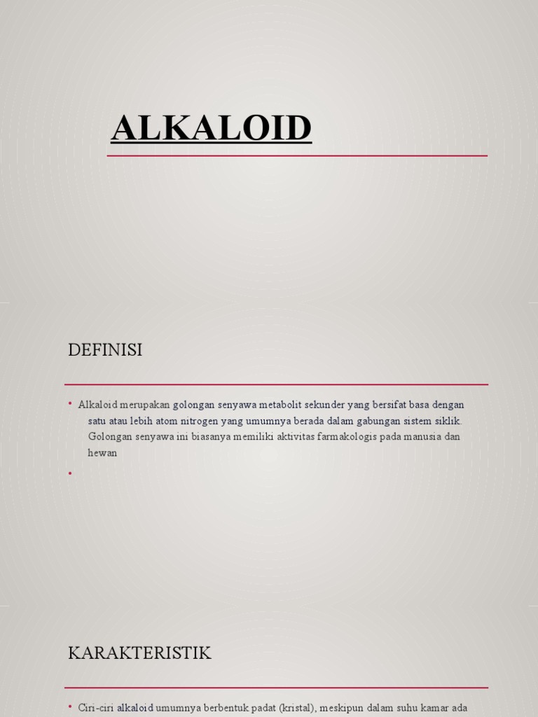 Alkaloid | PDF | Griya & Taman | Kesehatan Holistik