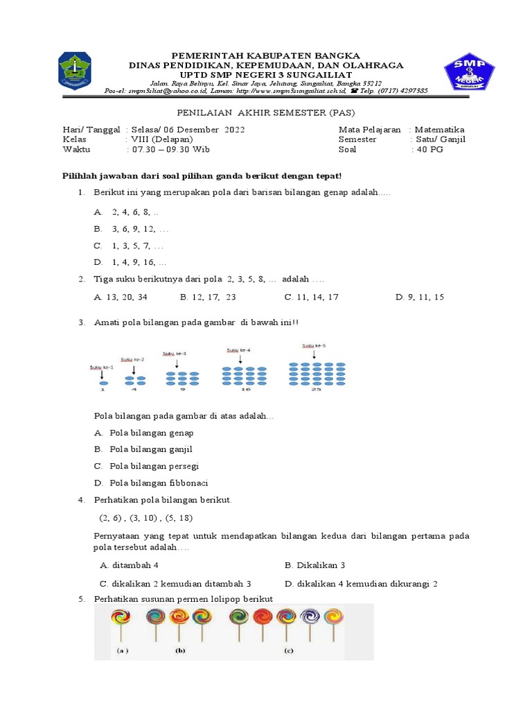Soal PTS Kelas Viii | PDF