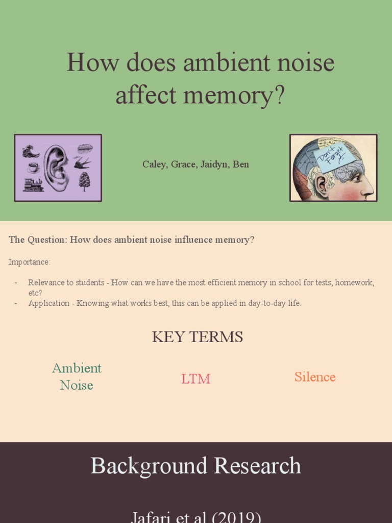 Ambient Noise's Impact on Memory Recall | PDF | Self-Improvement