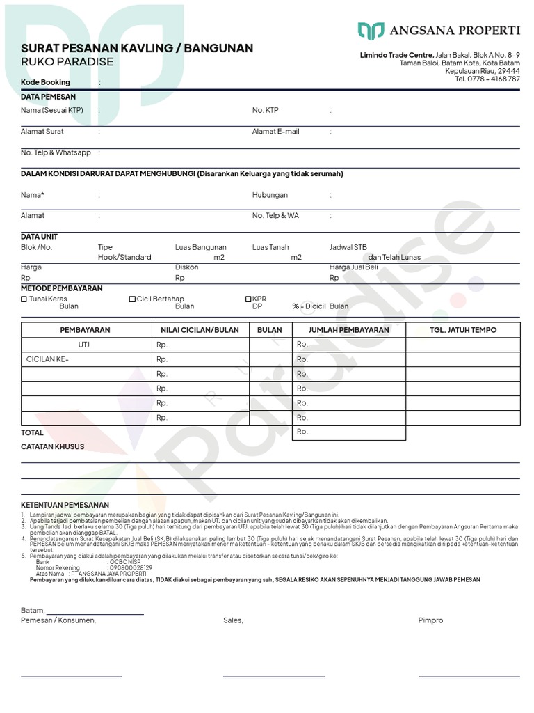 SPK Ruko Paradise | PDF