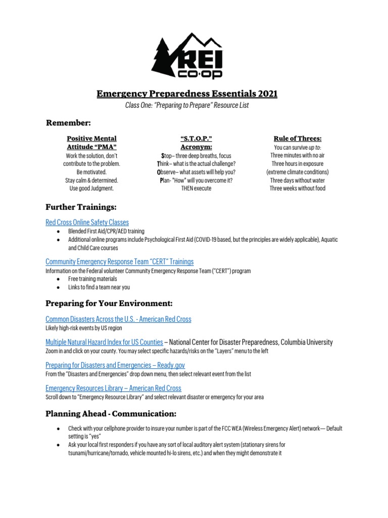 REI Emergency Preparedness Guide 2021 | PDF | Emergency Management ...