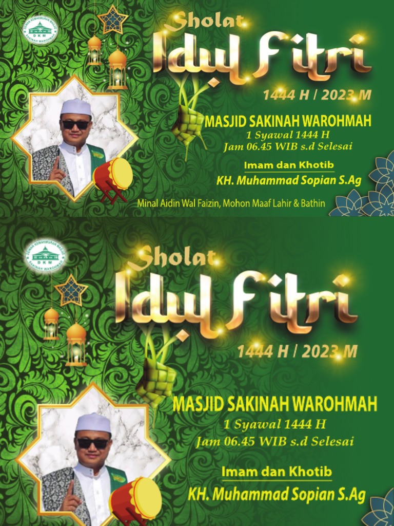 Banner Sholat Idul Fitri SW - Uk - 345cm X 31ocm PDF | PDF