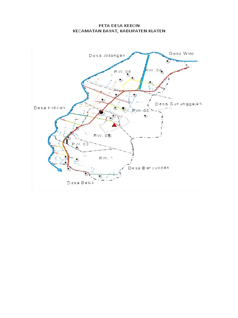 Judul: Peta Detail Desa Kebon di Kecamatan Bayat, Kabupaten Klaten | PDF